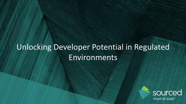 AWS Summit Singapore 2019 | Unlocking Developer Potential in Regulated ... AWS Summit Singapore 2019 | Unlocking Developer Potential in Regulated ...