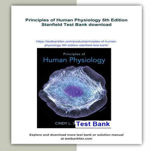 Principles of Human Physiology 5th Edition Stanfield Test Bank | PDF