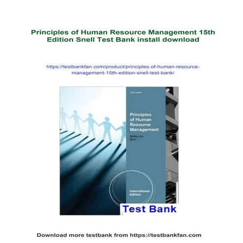 Principles of Human Resource Management 15th Edition Snell Test Bank | PDF