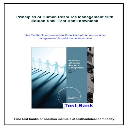 Principles of Human Resource Management 15th Edition Snell Test Bank | PDF