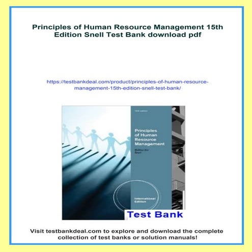 Principles of Human Resource Management 15th Edition Snell Test Bank | PDF