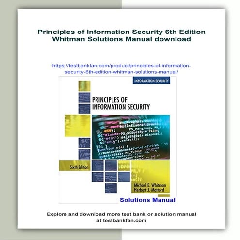 Principles of Information Security 6th Edition Whitman Solutions Manual ...