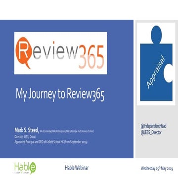 Hable Review365 Webinar My journey to Review365 | PPT