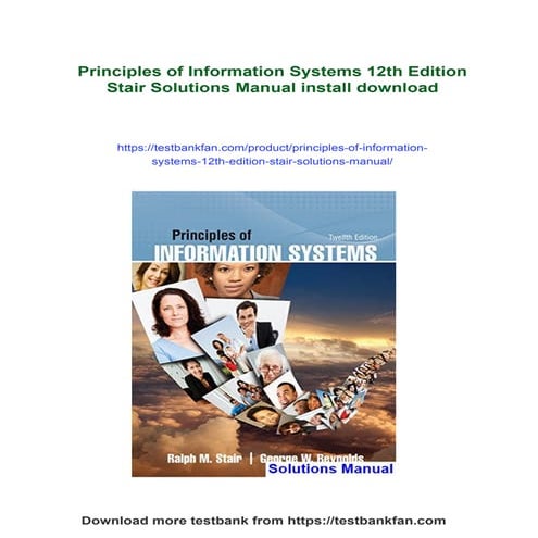 Principles of Information Systems 12th Edition Stair Solutions Manual | PDF