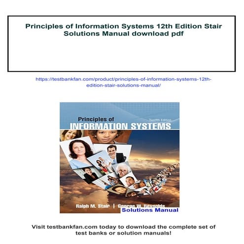 Principles of Information Systems 12th Edition Stair Solutions Manual | PDF