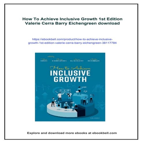 How To Achieve Inclusive Growth 1st Edition Valerie Cerra Barry ...