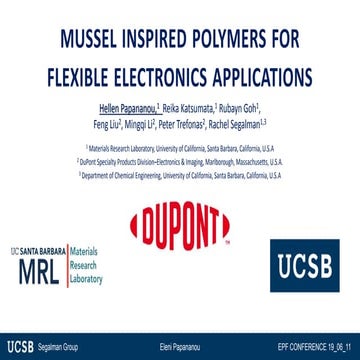 Mussel inspired polymers for flexible electronics applications | PPTX