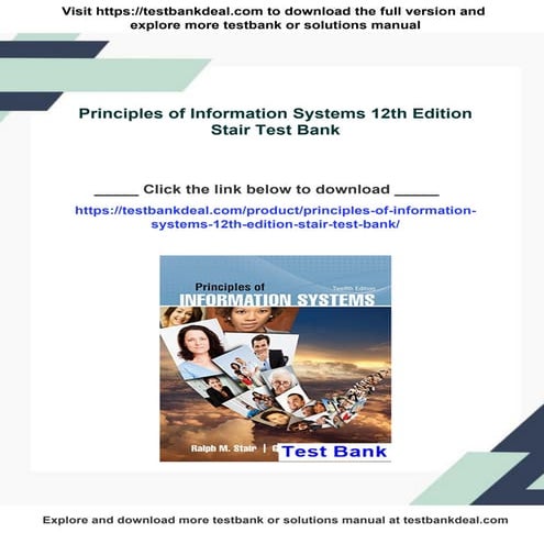 Principles of Information Systems 12th Edition Stair Test Bank | PDF