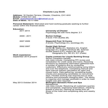 Charlotte's CV | DOC