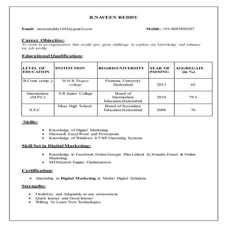 naveen new resume | DOCX | Technology & Computing