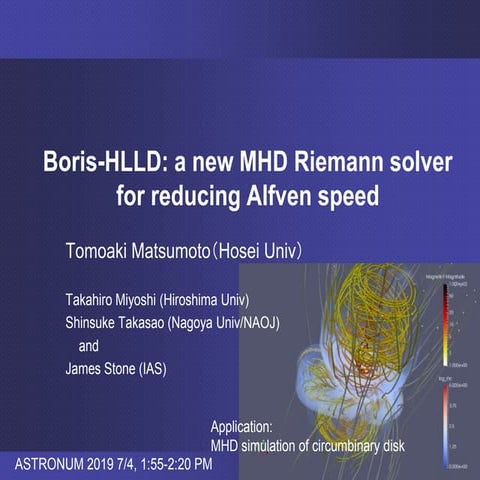 Boris-HLLD: a new MHD Riemann solver for reducing Alfven speed | PPTX