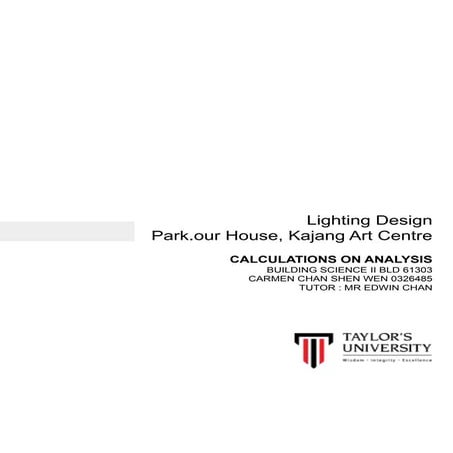 CALCULATIONS ON LIGHTING DESIGN | PDF