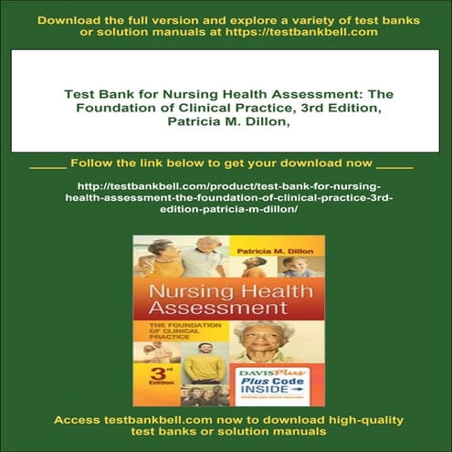 Test Bank for Nursing Health Assessment: The Foundation of Clinical ...