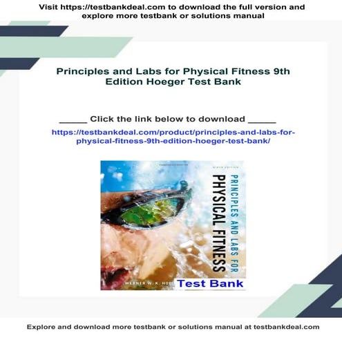 Principles and Labs for Physical Fitness 9th Edition Hoeger Test Bank | PDF