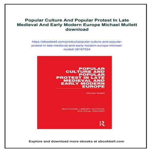 Popular Culture And Popular Protest In Late Medieval And Early Modern ...