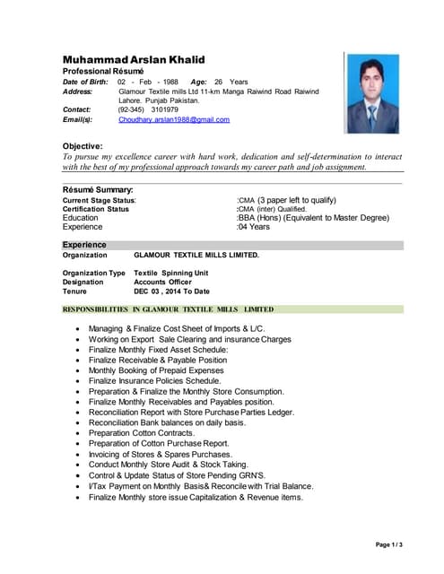 CV-MOHAMMAD ARSLAN KHALID | PDF CV-MOHAMMAD ARSLAN KHALID | PDF