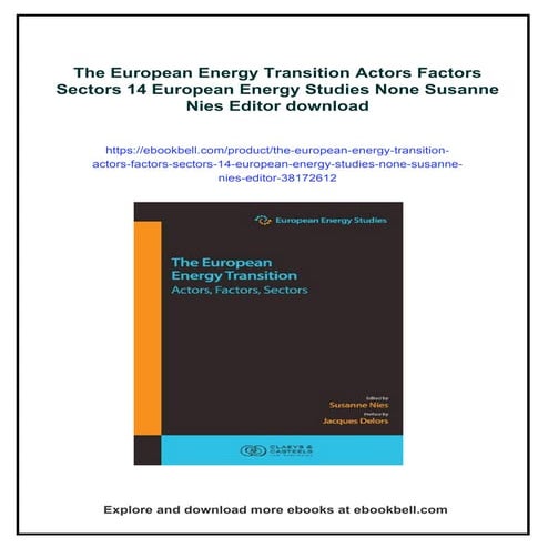 The European Energy Transition Actors Factors Sectors 14 European ...