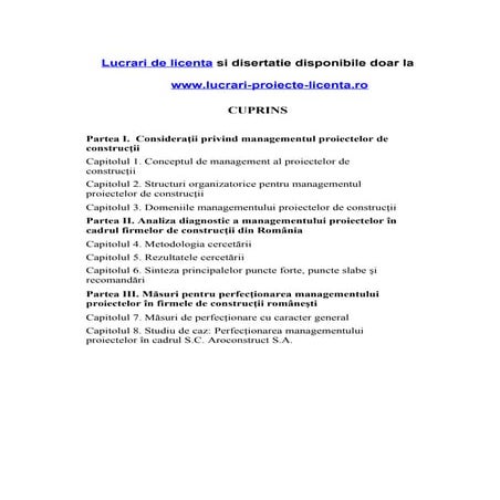 190 analiza managementului proiectelor firmelor de constructii din ...