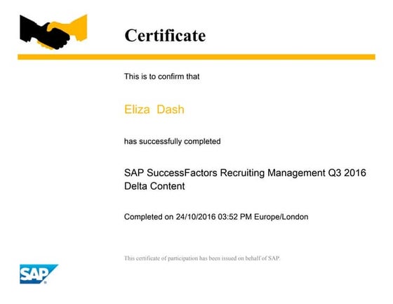 SAP HCM CERTIFICATE | PDF