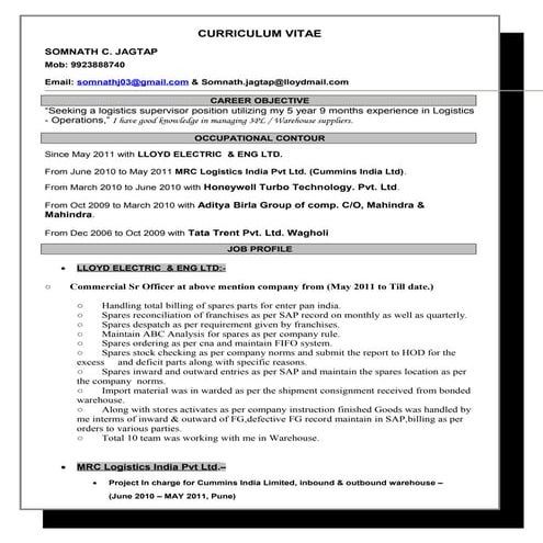CURRICULUM VITAE-SOMNATH JAGTAP | DOC
