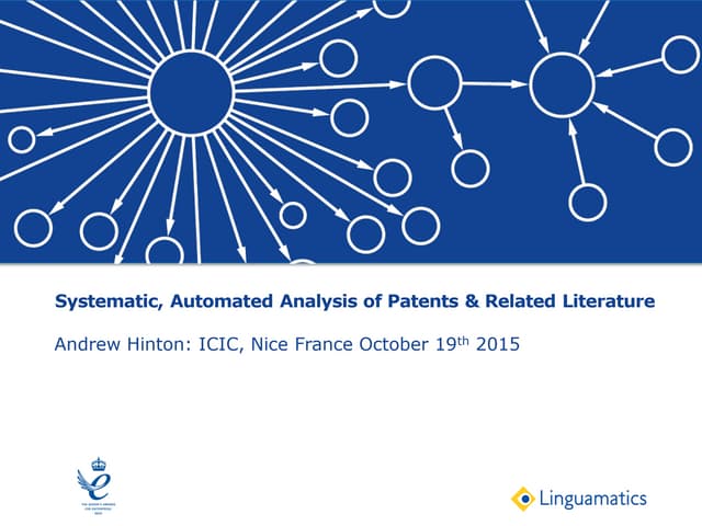 Systematic, Automated Analysis of Patents and Related Literature | PPT Systematic, Automated Analysis of Patents and Related Literature | PPT