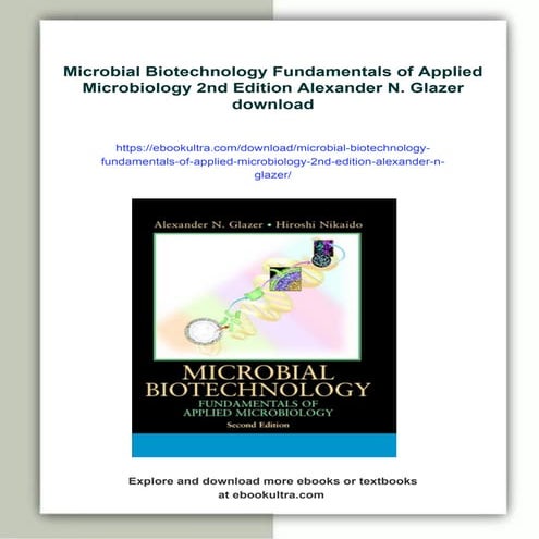 Microbial Biotechnology Fundamentals of Applied Microbiology 2nd Edition Alexander N. Glazer | PDF