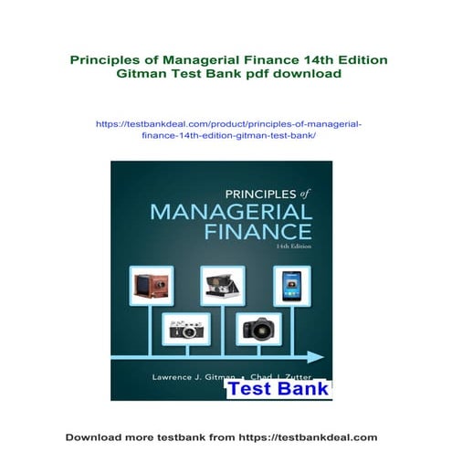 Principles of Managerial Finance 14th Edition Gitman Test Bank | PDF