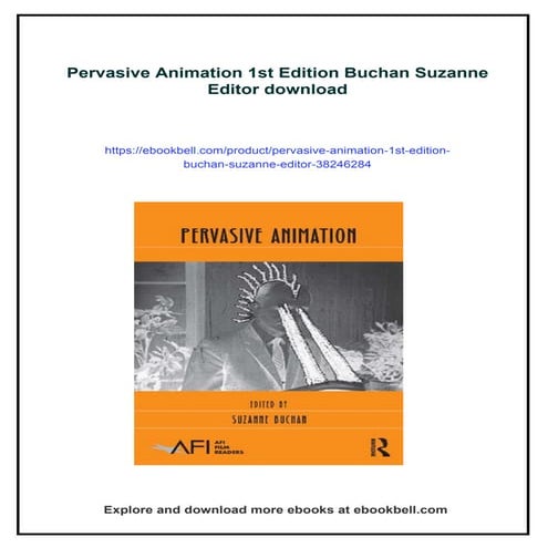 Pervasive Animation 1st Edition Buchan Suzanne Editor | PDF