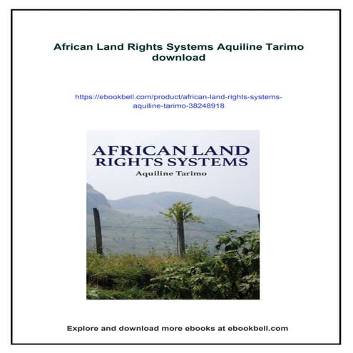 African Land Rights Systems Aquiline Tarimo | PDF