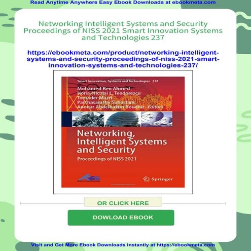 Networking Intelligent Systems and Security Proceedings of NISS 2021 Smart Innovation Systems ...