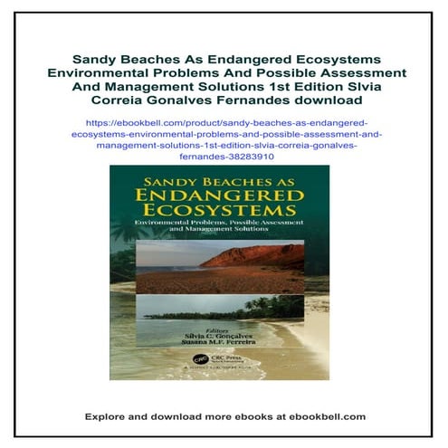 Sandy Beaches As Endangered Ecosystems Environmental Problems And ...