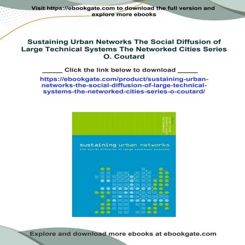 Sustaining Urban Networks The Social Diffusion of Large Technical ...