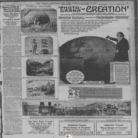 1914 photo drama newspaper watchtower documents | PDF