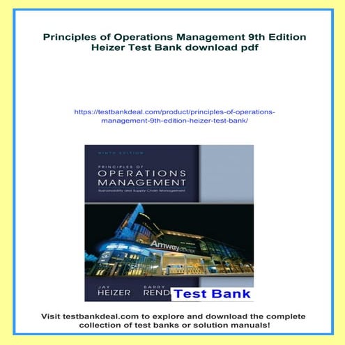 Principles of Operations Management 9th Edition Heizer Test Bank | PDF