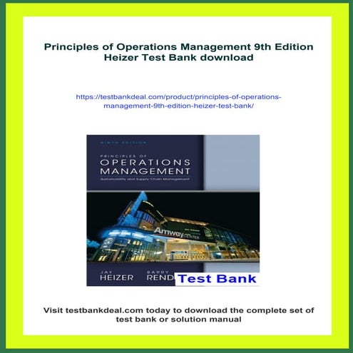 Principles of Operations Management 9th Edition Heizer Test Bank | PDF