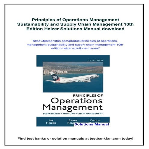 Principles of Operations Management Sustainability and Supply Chain ...