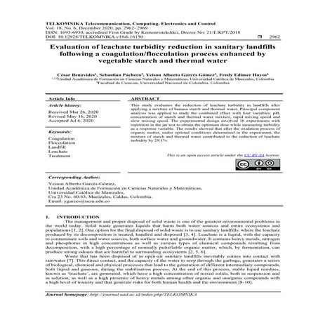 Evaluation of leachate turbidity reduction in sanitary landfills ...
