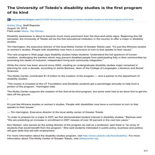 Disability studies story | PDF