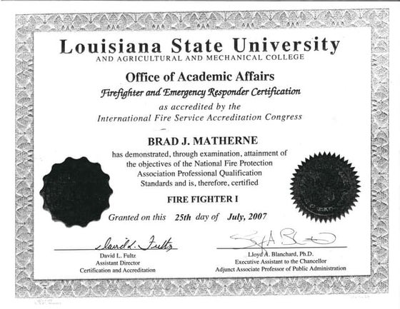 LSU Airport Firefighter Certificate | PDF