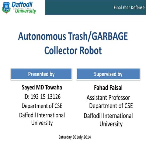 Autonomous Trash Collector Robot With The Help Of Computer Vision And Gps Navigation System Ppt