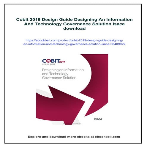 Cobit 2019 Design Guide Designing An Information And Technology Governance Solution Isaca | PDF