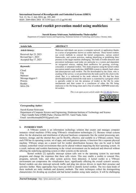 Kernel Rootkit Prevention Model Using Multiclass Pdf