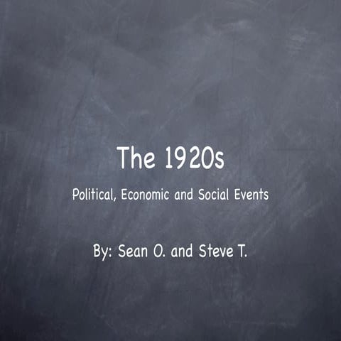 1920s | PPT