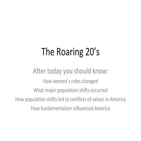 1920s Lecture 4 The Roaring 20s | PPT | Religion & Spirituality