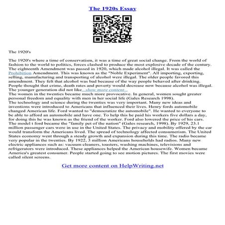 1920S Essay | PDF