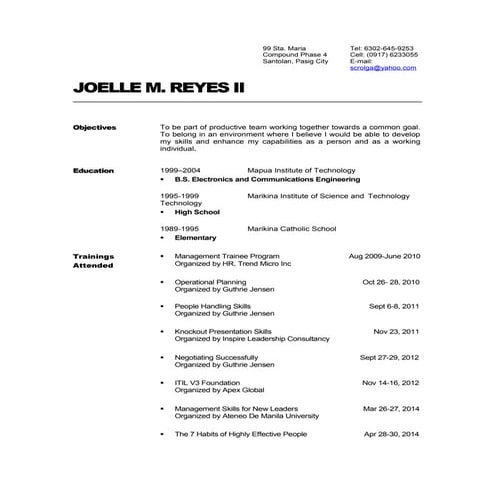 Resume_Joelle Reyes | PDF