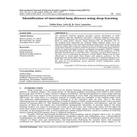 Identification of interstitial lung diseases using deep learning | PDF