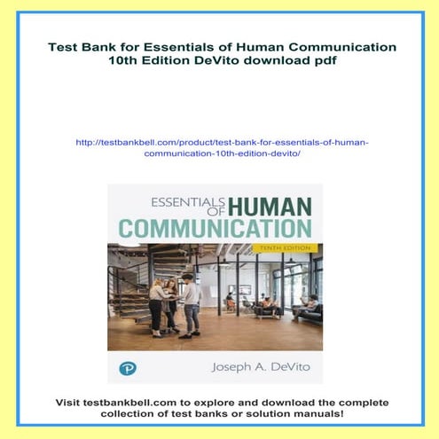 Test Bank for Essentials of Human Communication 10th Edition DeVito | PDF