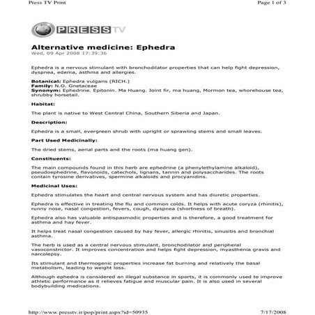 Ephedrine bio synthesis and its uses as medicine | PPTX