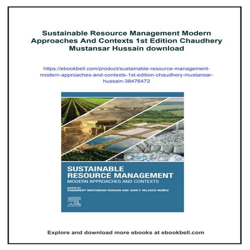 Sustainable Resource Management Modern Approaches And Contexts 1st ...